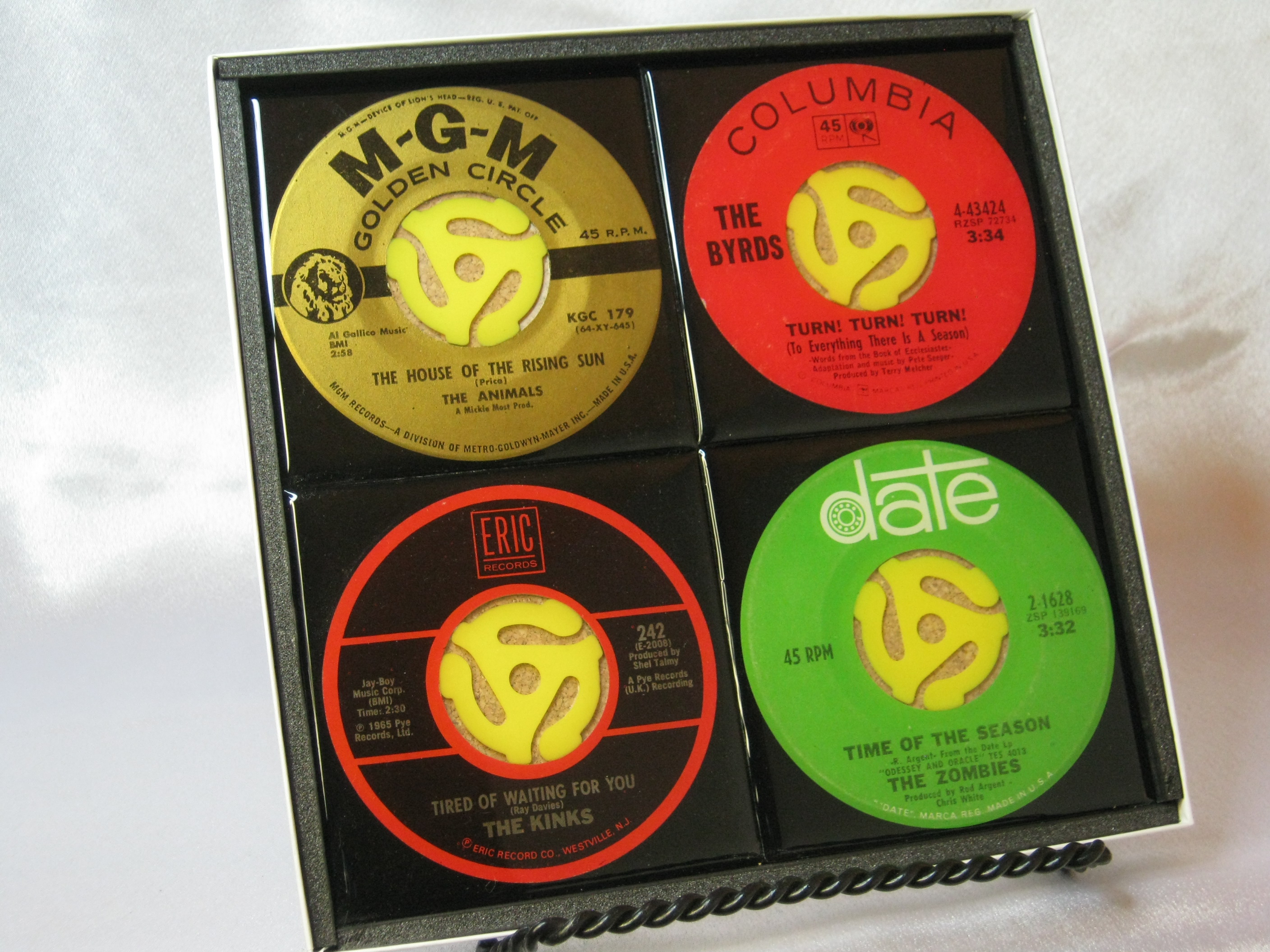 Classic Rock Set, Beautiful 4 Pc. Set Of Collectible 45 Rpm Record ...